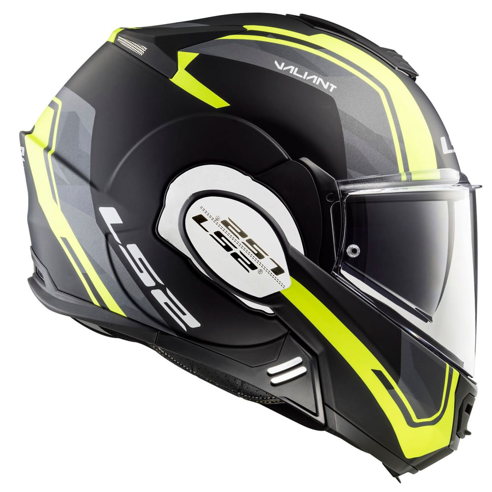 Capacete LS2 FF399 Valiant Line Matt Black Yellow - casadocapacete
