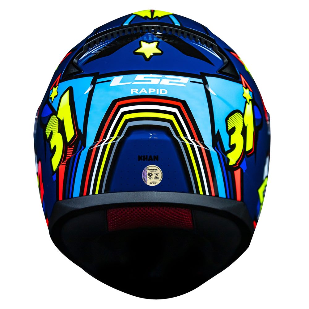 Capacete LS2 FF353 Rapid Khan Yellow Blue - casadocapacete
