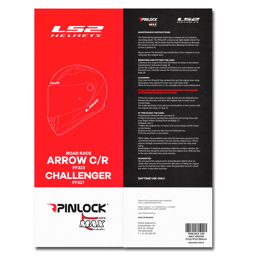 Pinlock LS2 FF323 Arrow FF327 Challenger - casadocapacete