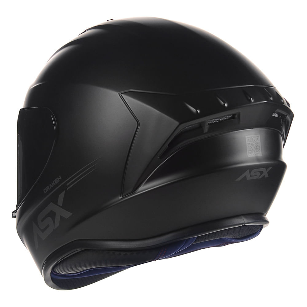 Capacete ASX Draken Solid Fosco Preto - casadocapacete