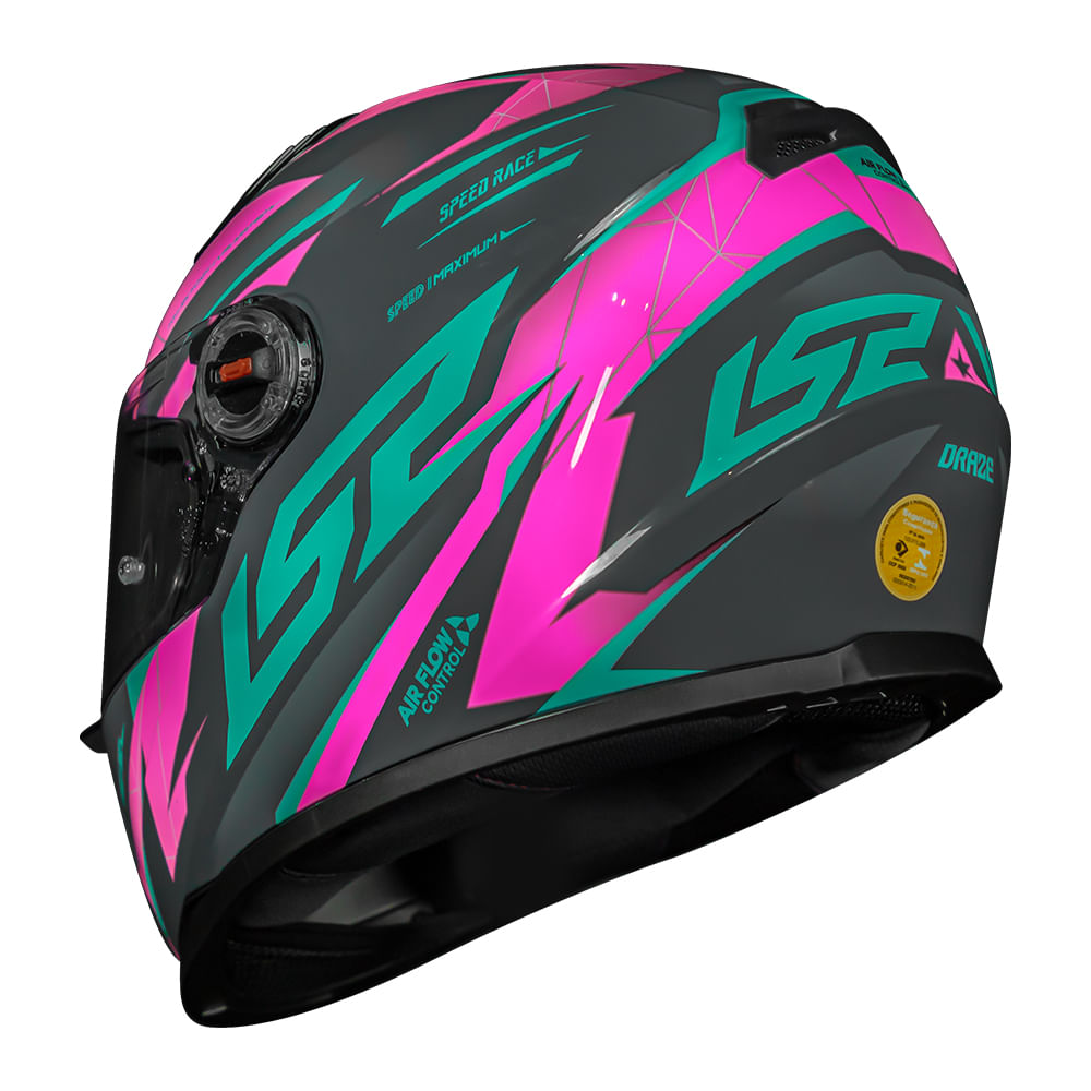 Capacete LS2 FF358 Classic Draze Cinza e Rosa - casadocapacete