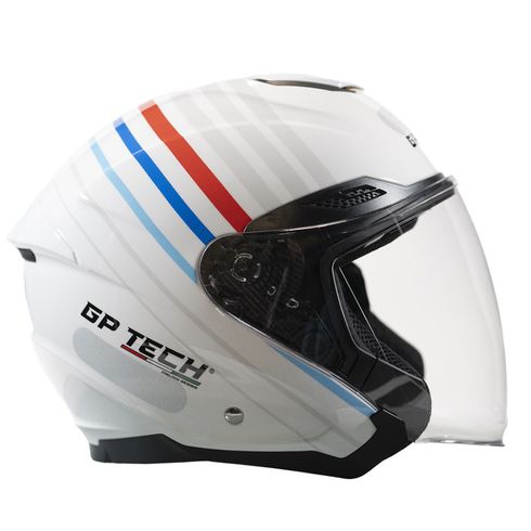 Capacete GP Tech Open OF669 Range Branco - casadocapacete