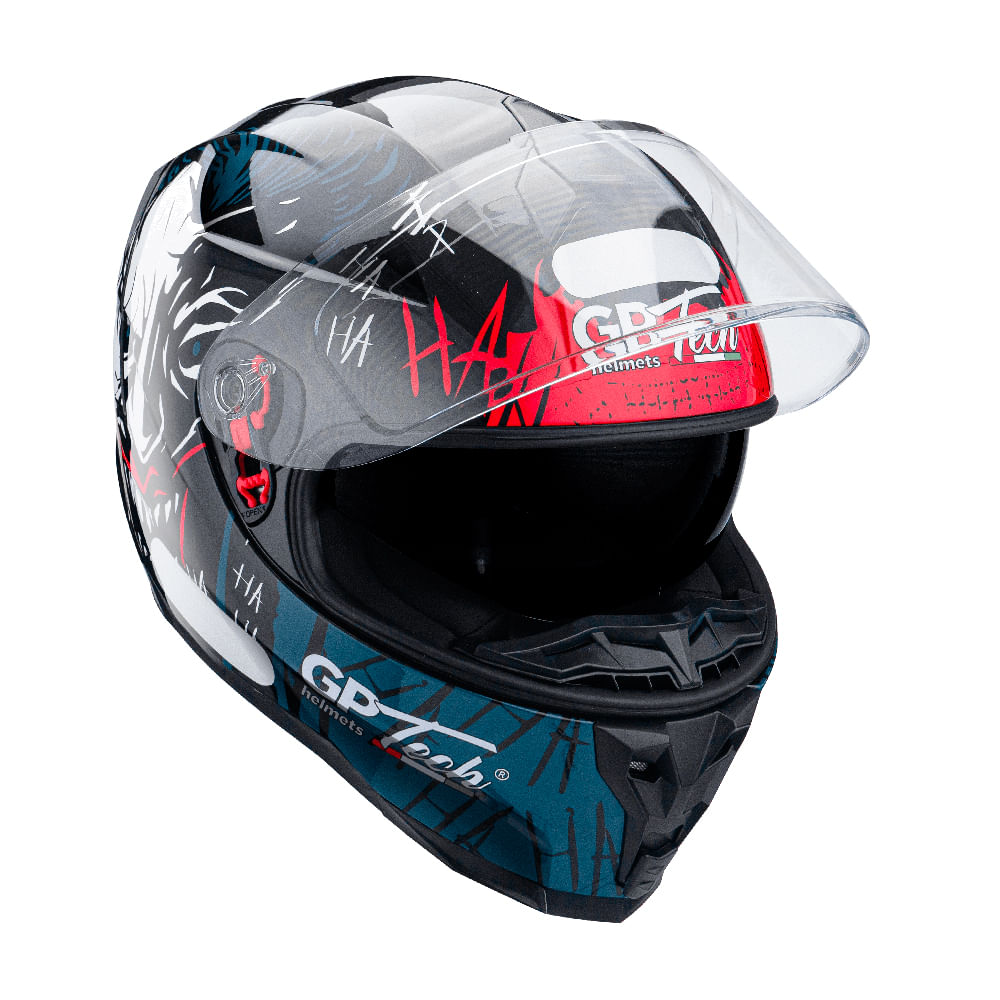 Capacete GP Tech Ultra SV Joker Preto e Azul - casadocapacete