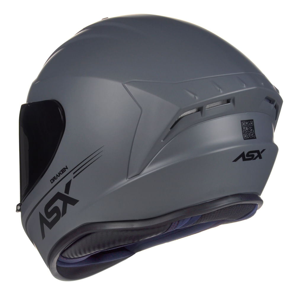 Capacete ASX Draken Cinza Fosco - casadocapacete