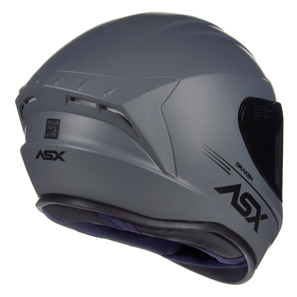 Capacete ASX Draken Cinza Fosco - casadocapacete
