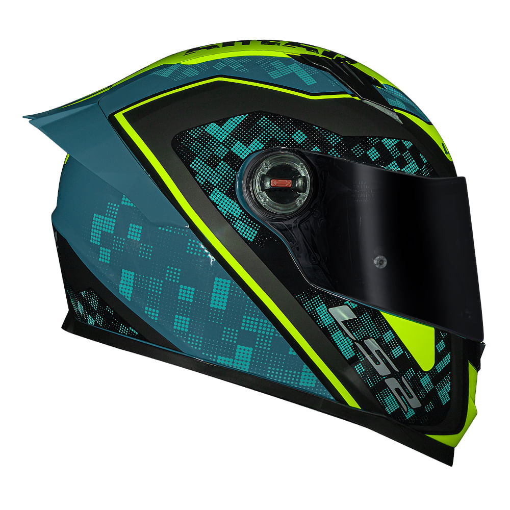Capacete LS2 FF358 Classic S Striker Azul e Amarelo - casadocapacete