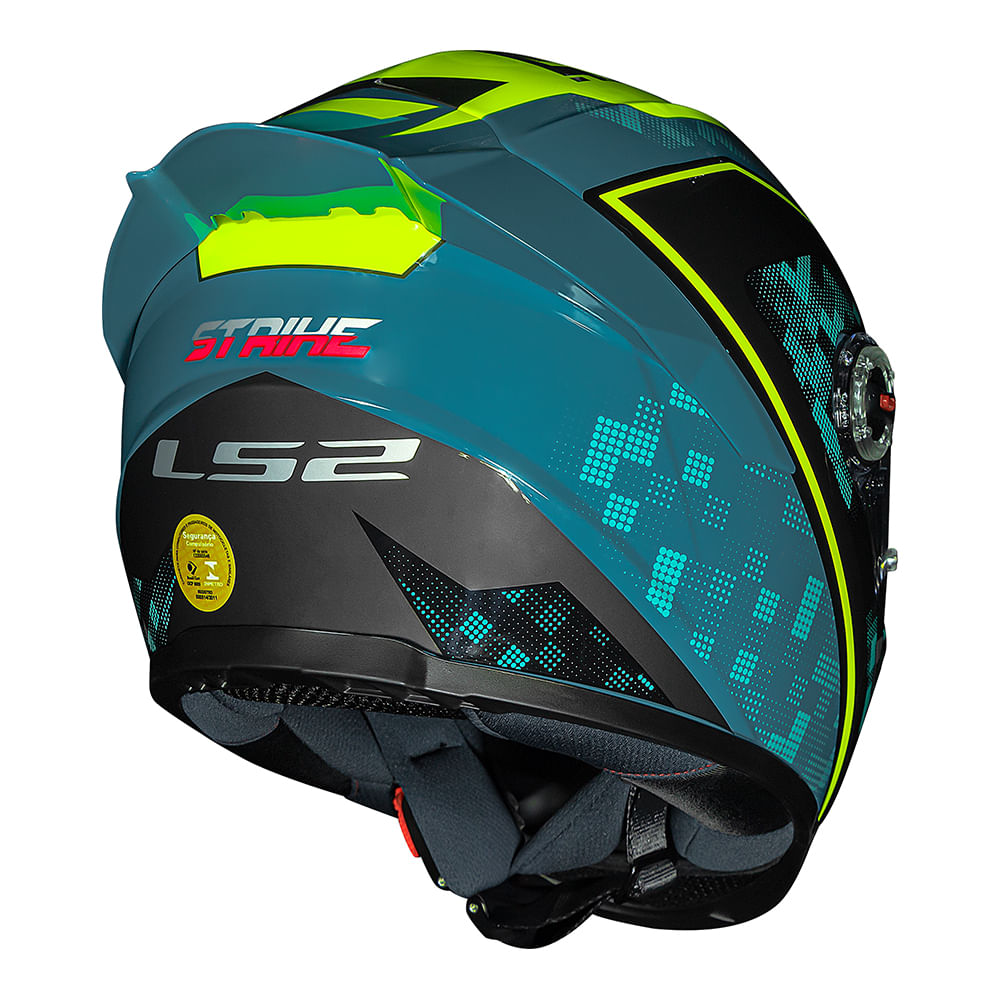 Capacete LS2 FF358 Classic S Striker Azul e Amarelo - casadocapacete