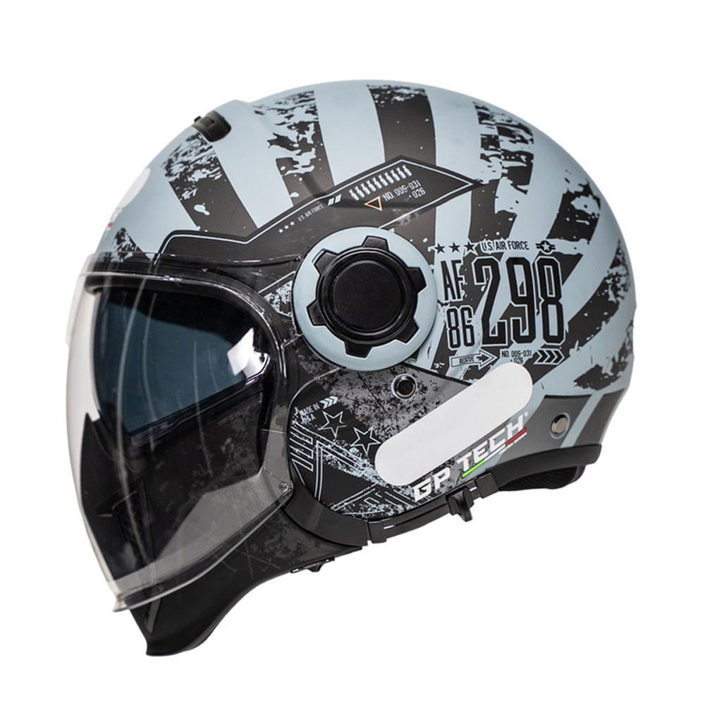 Capacete GP Tech OP12A Zoom Camuflado Azul - casadocapacete